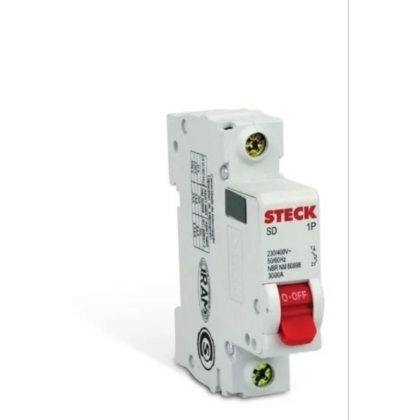 Disjuntor Unipolar Din STECK 02A/04A/06A/10A/16A/20A/25A/32A/40A/50A/63A/70A/80A Curva C ...