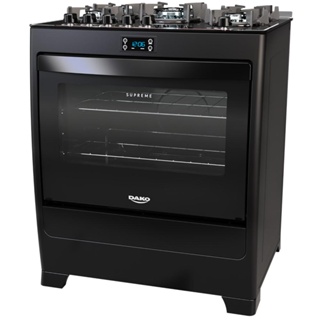 Fogão 5 Bocas Preto com Mesa de Vidro e Timer Digital Dako Supreme Black Glass Bivolt | Shopee ...