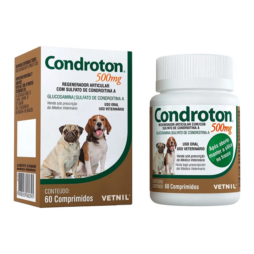 Condroton 500mg Regenerador Articular c/ 60 Cápsulas | Shopee Brasil