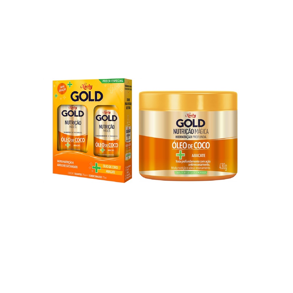Kit Niely Shampoo 275ml Condicionador 175ml Nutri Poder + Creme De ...