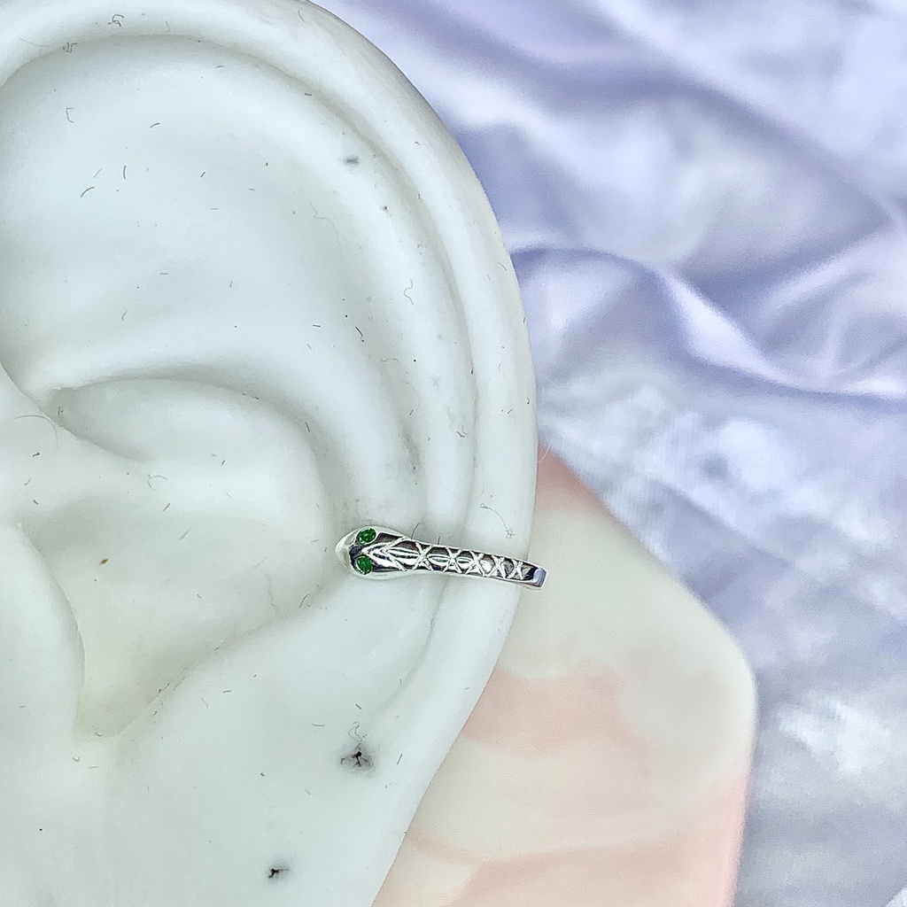 PIERCING PRATA 925 FAKE SNAKE CONCH | Shopee Brasil