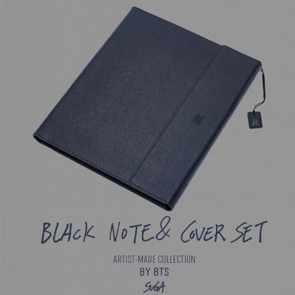 Kpop BTS Bangtan Boys SUGA Conjunto De Notas E Capa Pretas Para Presente ARMY | Shopee Brasil