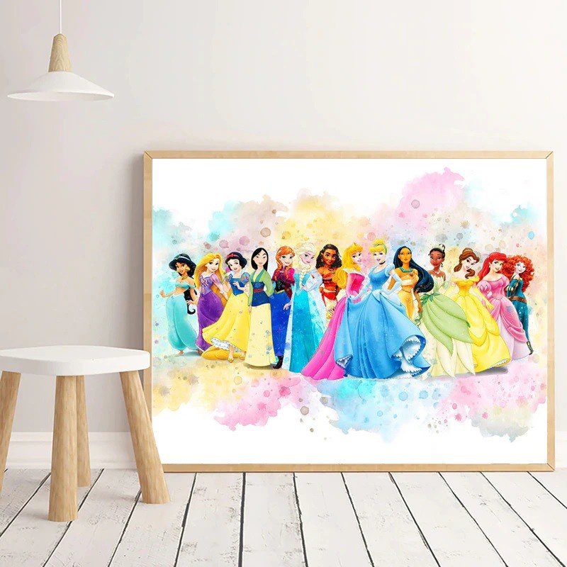Quadro decorativo 1 peça 40x60 princesas para quarto infantil | Shopee ...