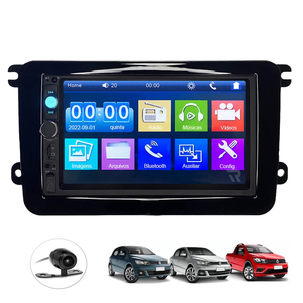 Kit Central Multimidia DVD 2 Din Mp5 VW Jetta Amarok Gol Saveiro Voyage G7 G8 Black Piano ...