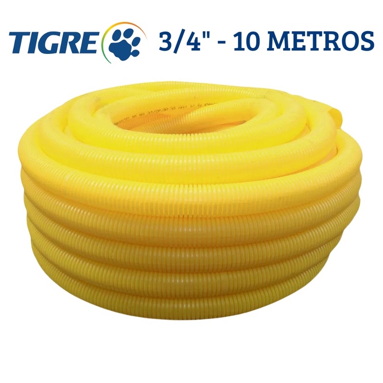 Conduíte Tigre Amarelo Reforçado 3/4" - 1" 10 Metros Eletroduto ...