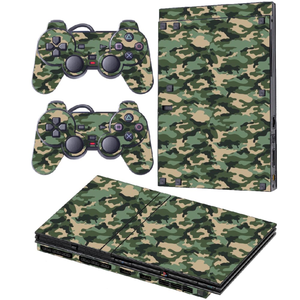 Skin PS2 Slim R2 Playstation Adesivo Pelicula Protetora Camo Green ...