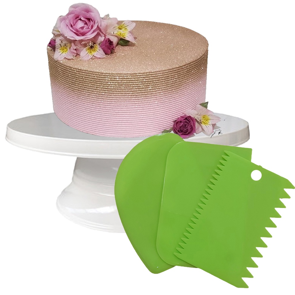 Kit Boleira Bailarina + 3 Espatula Decorativa Alisadora Confeiteiro ...