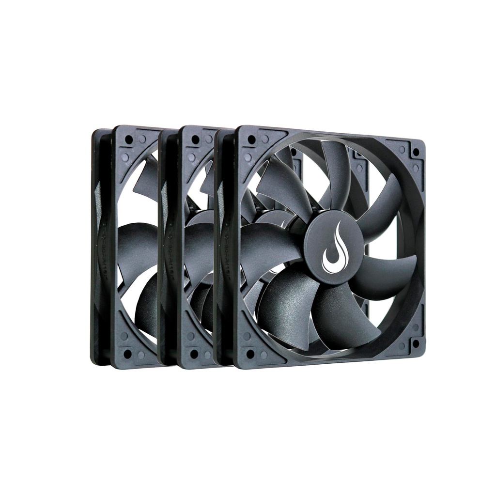 Kit com 3 Cooler Fan Rise Individual Black Sem Led 120mm RM BK 01 FB ...