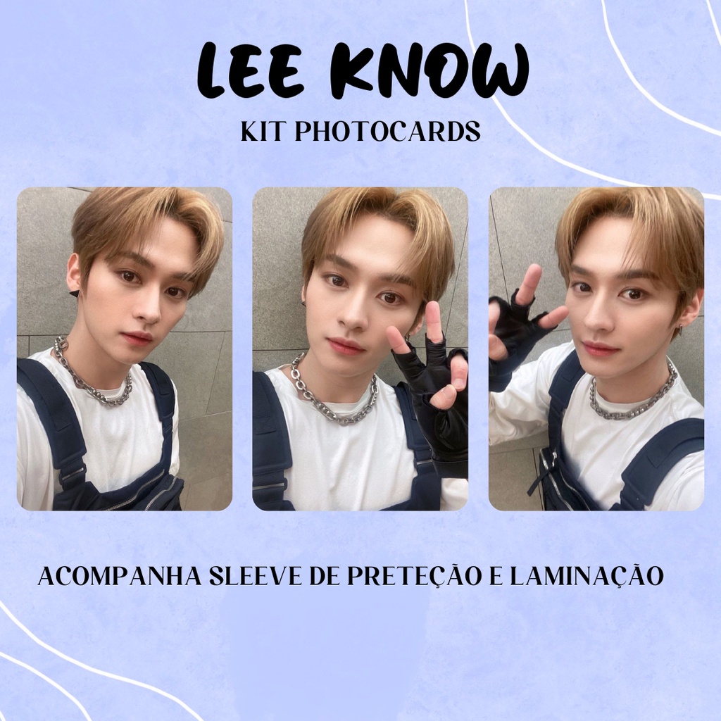 3 photocards Lee know frente e verso | Shopee Brasil