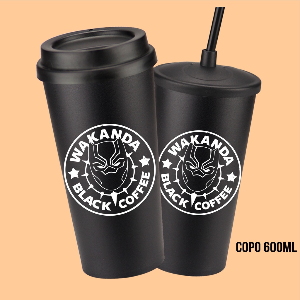 Copo Preto Eco Bucks Wakanda Coffee | Shopee Brasil