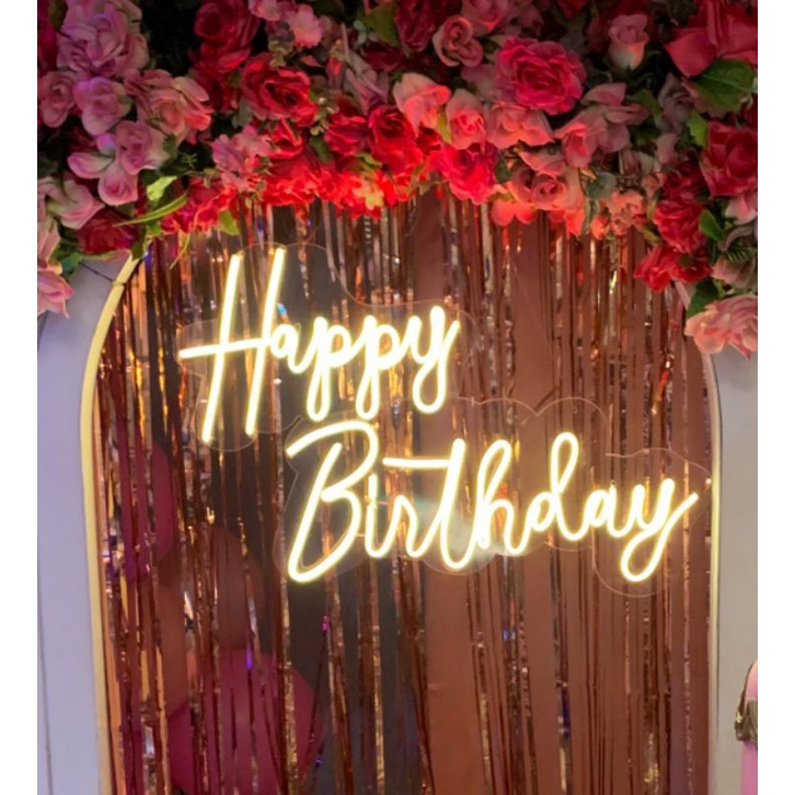 luminoso - letreiro- quadro Happy birthday neon led | Shopee Brasil