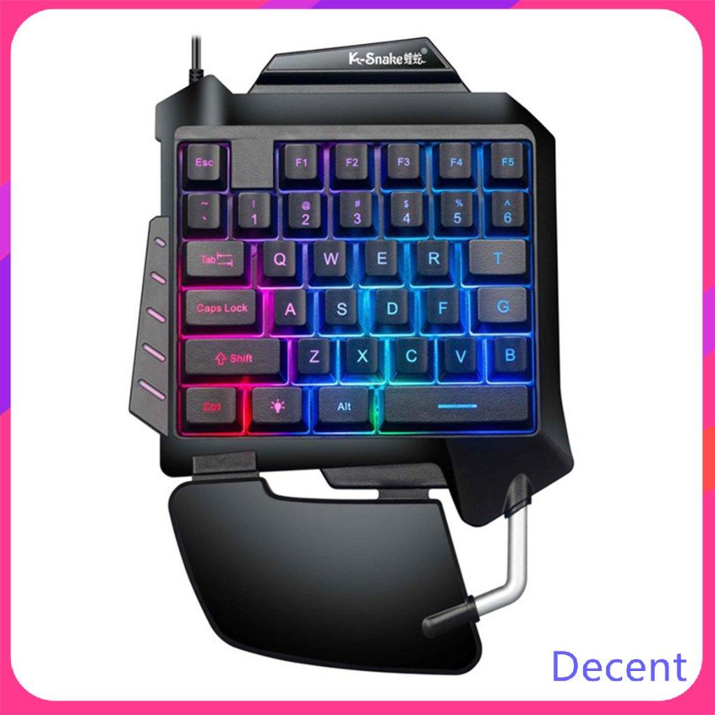 One Hand Mechanical Gaming Keyboard RGB Backlit Portable Mini Gaming ...