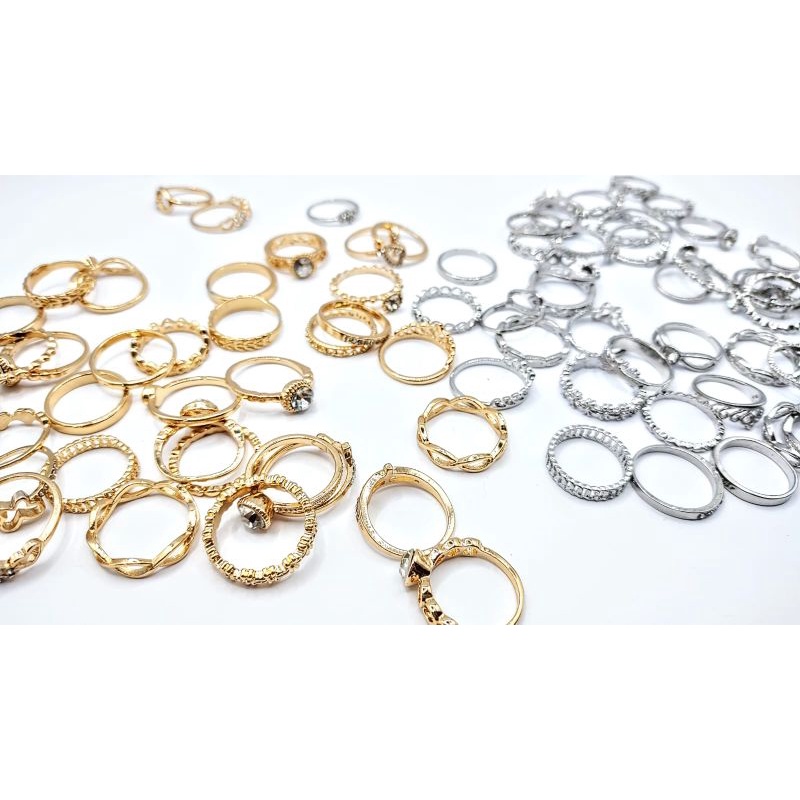 Anéis Variados Prata Bijuteria 30 Unidade Tamanhos Varido novo biju ...