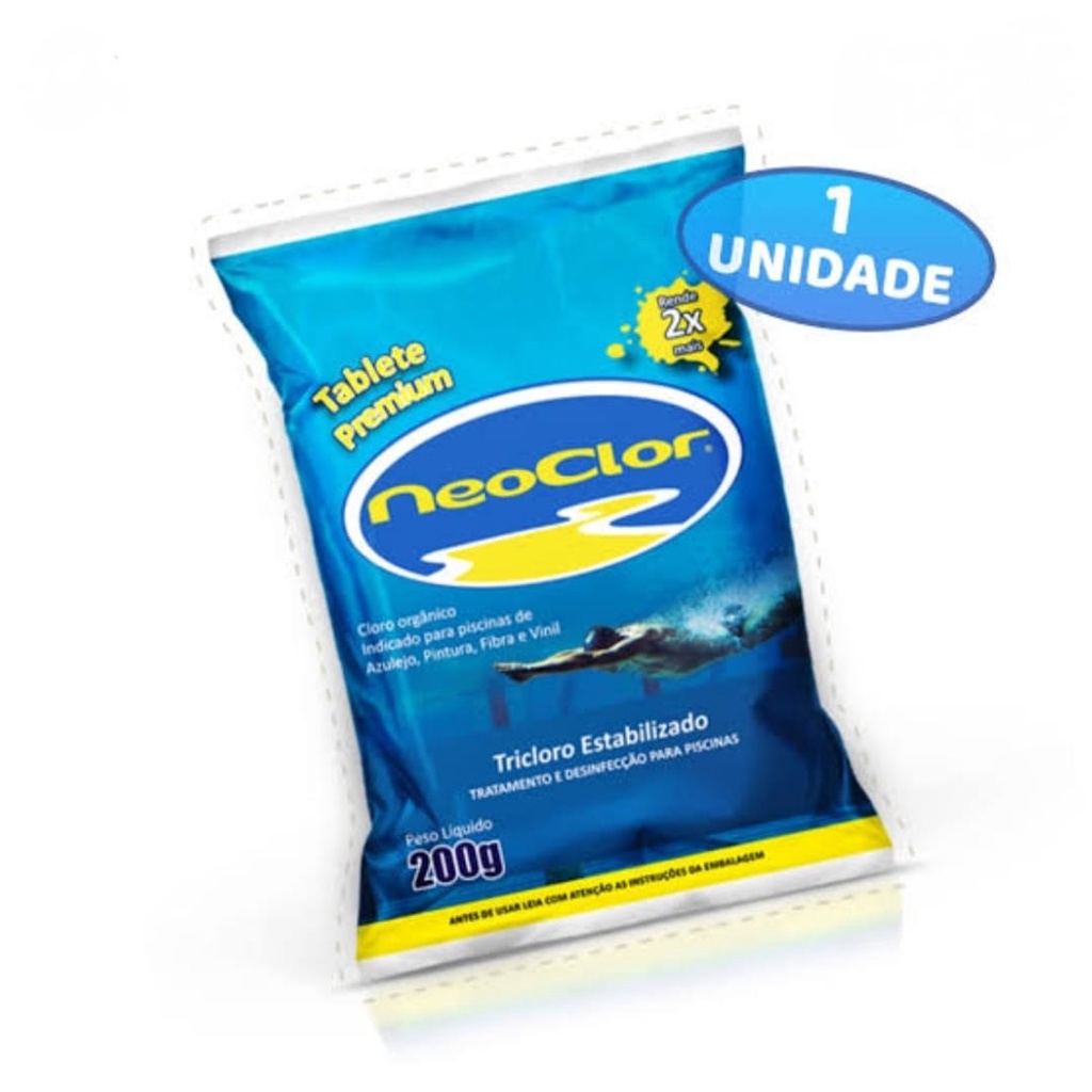 Pastilha neoclor cloro puro 200 g | Shopee Brasil