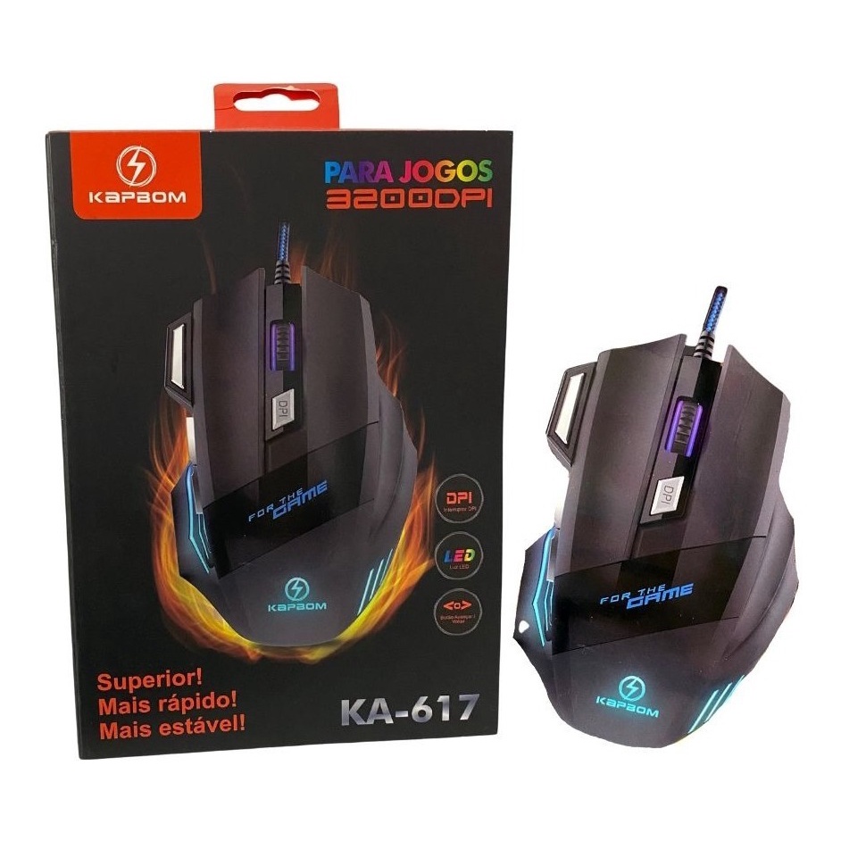 Mouse Gamer Kapbom KA-617 - 7 Botões | Shopee Brasil