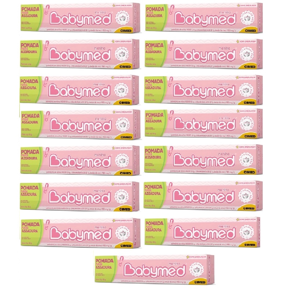 Kit C/ 15 Babymed Pomada Para Assaduras Cimed 45 Gramas - Rosa Original ...