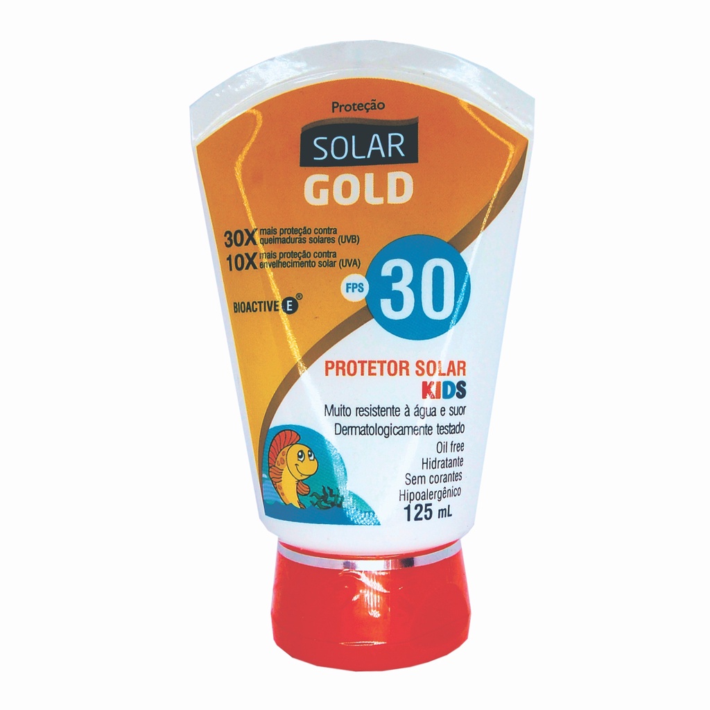 Protetor solar Solar Gold Kids FPS 30 1 unidade de 125 mL | Shopee Brasil
