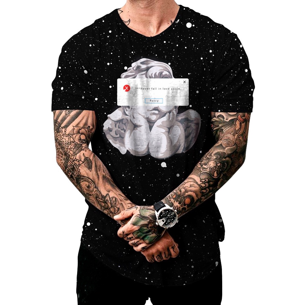 Camiseta camisa Long line Oversid Masculina Overside Estampa Moda ...