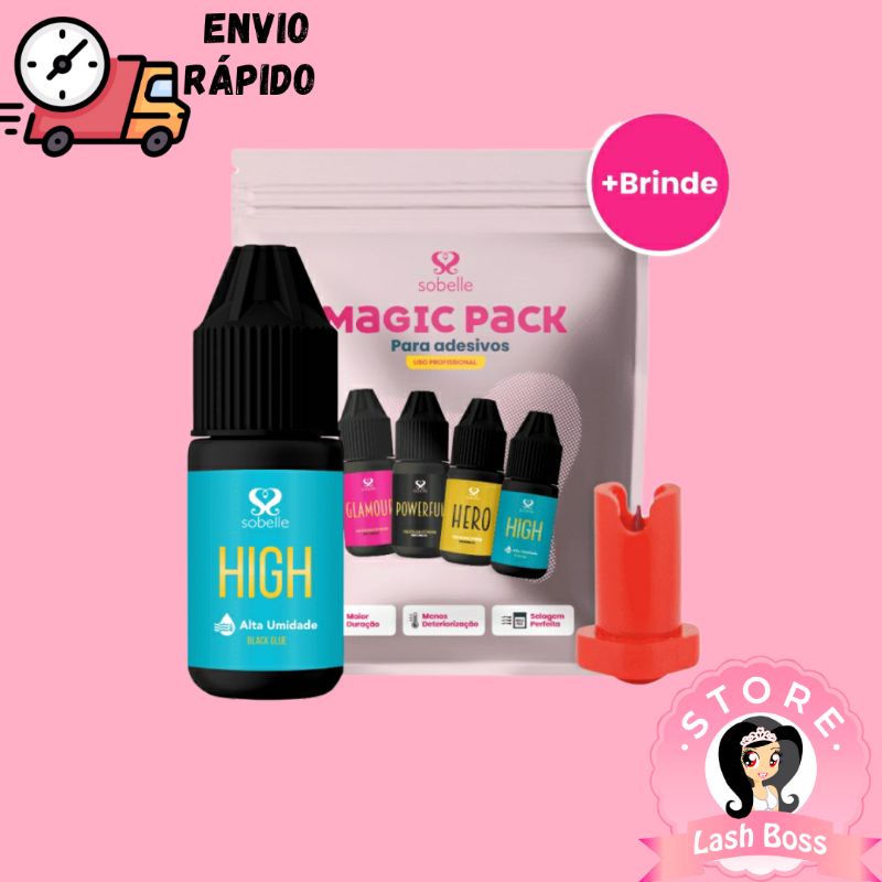 Cola Para Extensão De Cílios Alta Umidade High Sobelle 3ml Para Extensão Fio a Fio e Volume ...