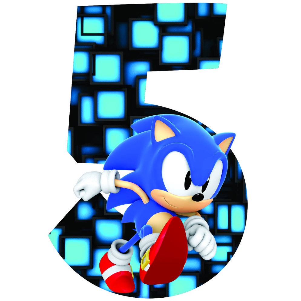 Display MDF Número 5 Sonic 60cm | Shopee Brasil