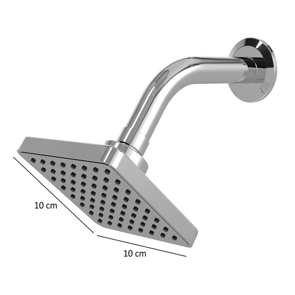 Ducha Chuveiro Flat Quadrada Articulada P/ Aquecedor Gás Solar Parede | Shopee Brasil