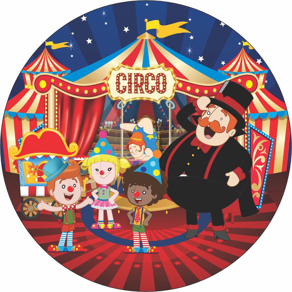 Painel Redondo Tecido Sublimado Mundo Bitha - Circo | Shopee Brasil