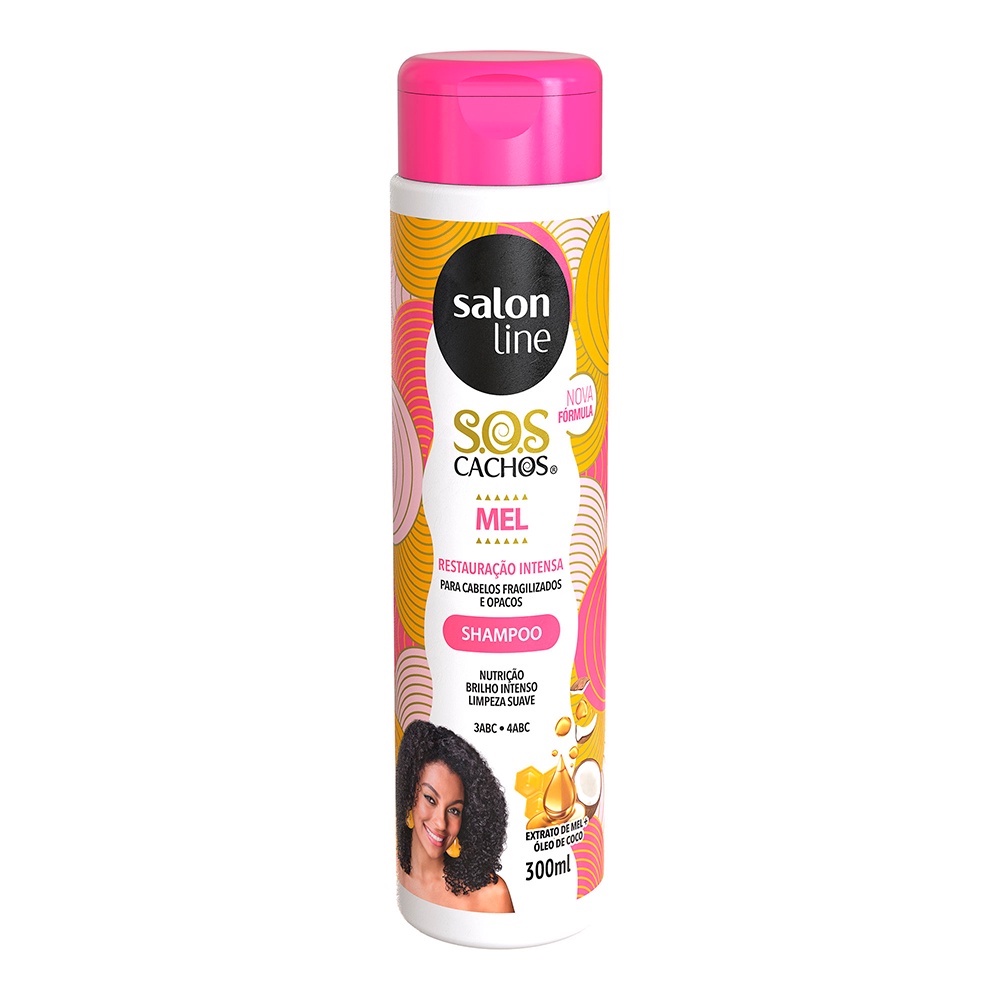 SOS SHAMPOO MEL CACHOS INTENSOS 300ML SALON LINE | Shopee Brasil