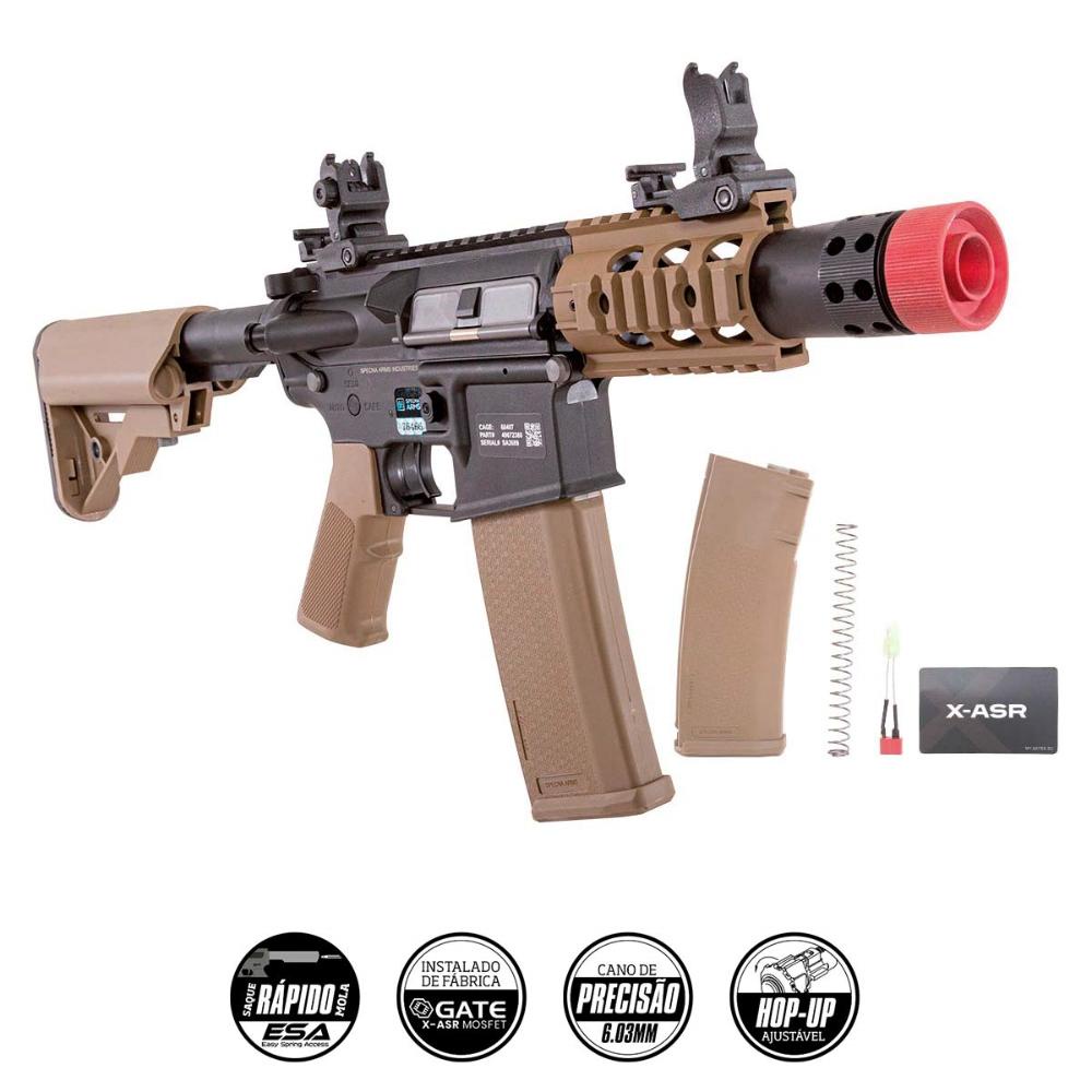 Rifle de Airsoft M4 Carbine RIS Compact SA-C10 Half Black/Tan Linha ...