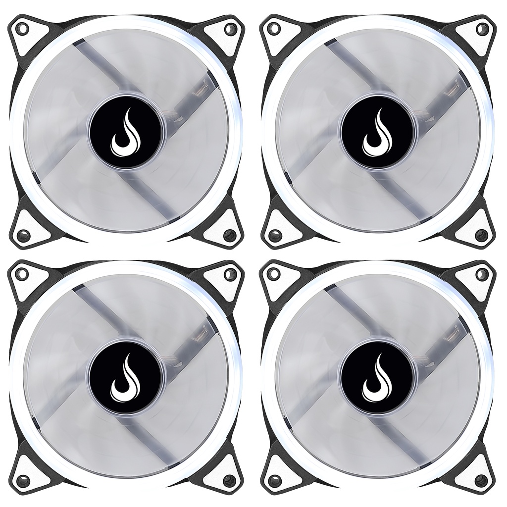 Kit 4 Cooler Fan Galaxy Led Duplo Branco Rise Mode | Shopee Brasil