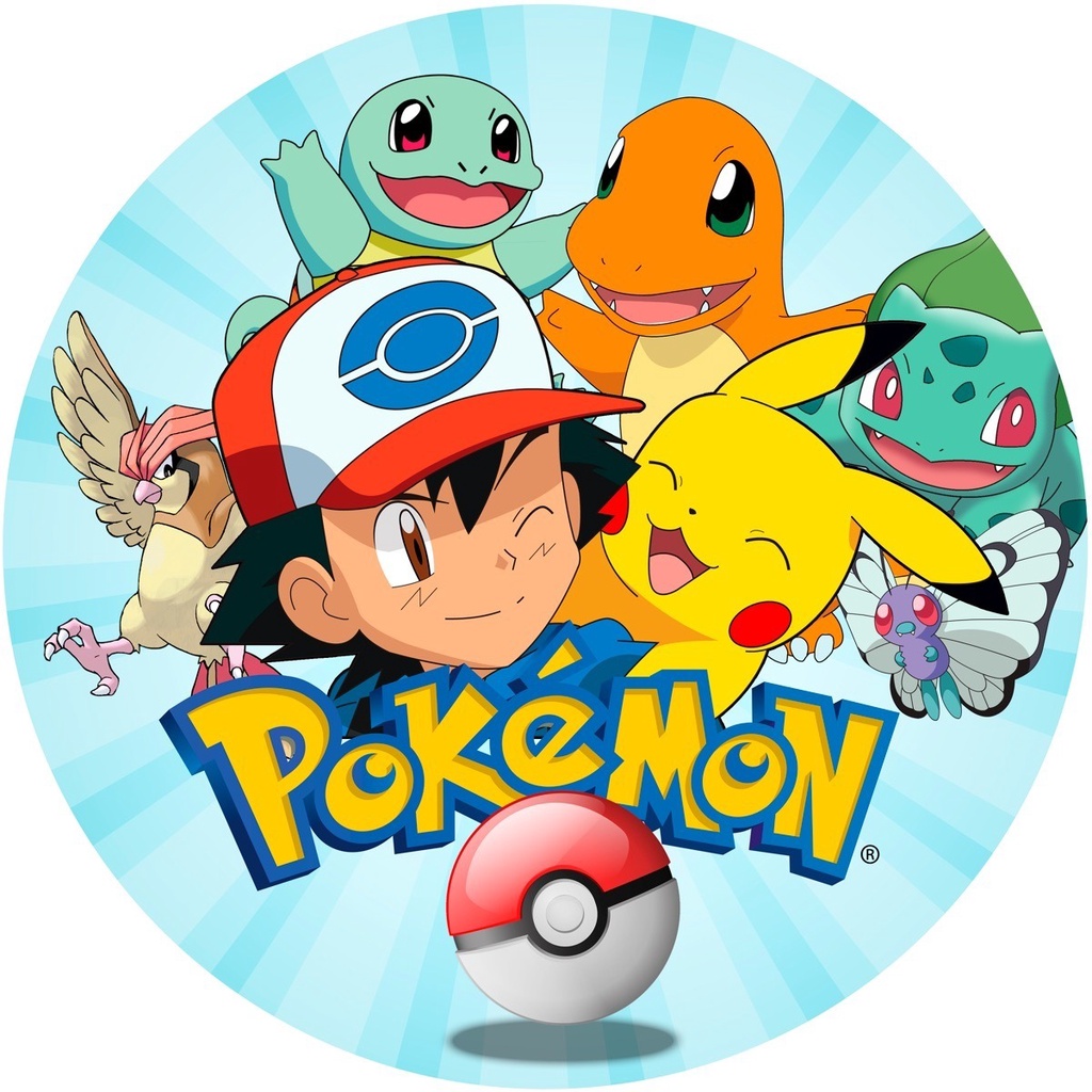 Painel de Festa Redondo Tema Pokemon Tecido Veste Fácil | Shopee Brasil