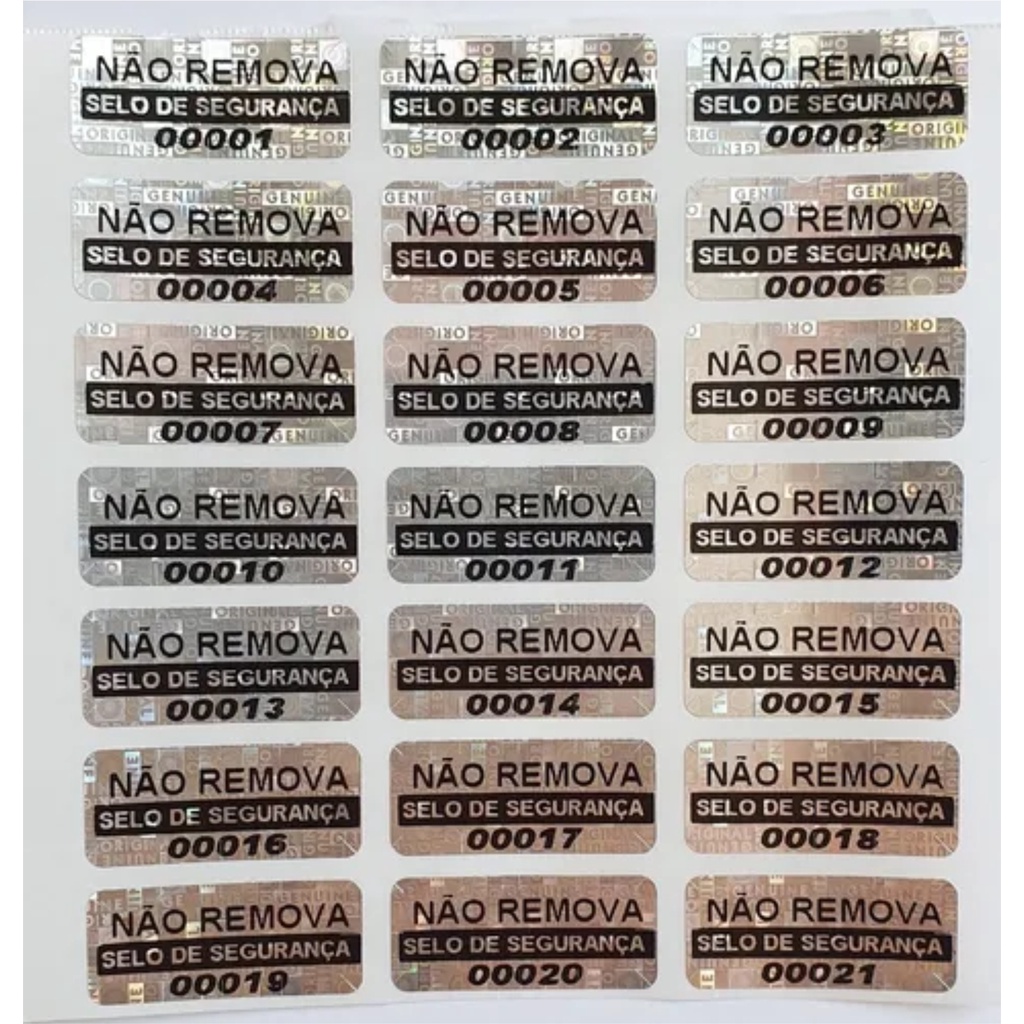 Selo Lacre Holográfico Destrutível - 3x1cm - 500 Unid | Shopee Brasil