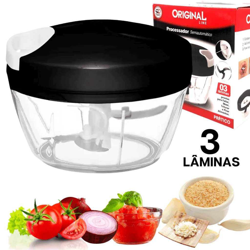 Processador de Alimentos 3 Lâminas em Aço Inox 500ml | Shopee Brasil