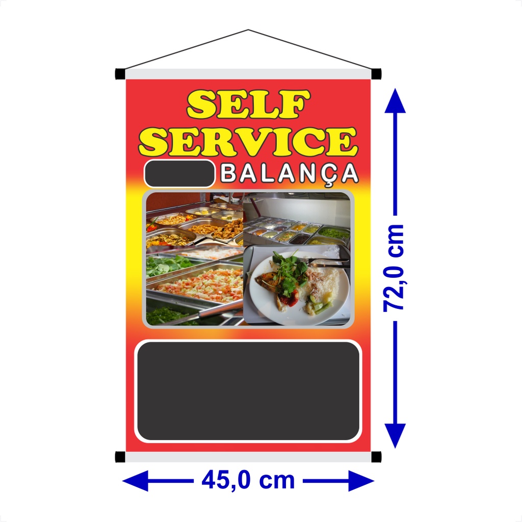 Banner Self Service, Banner Restaurante, Banner Pronto Reutilizável ...