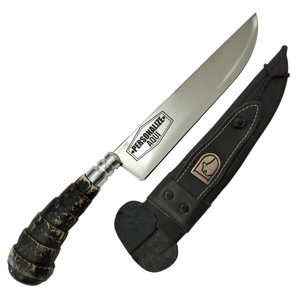 Faca Inox Personalizada 9 polegadas Cabo Tatu Sintético | Shopee Brasil