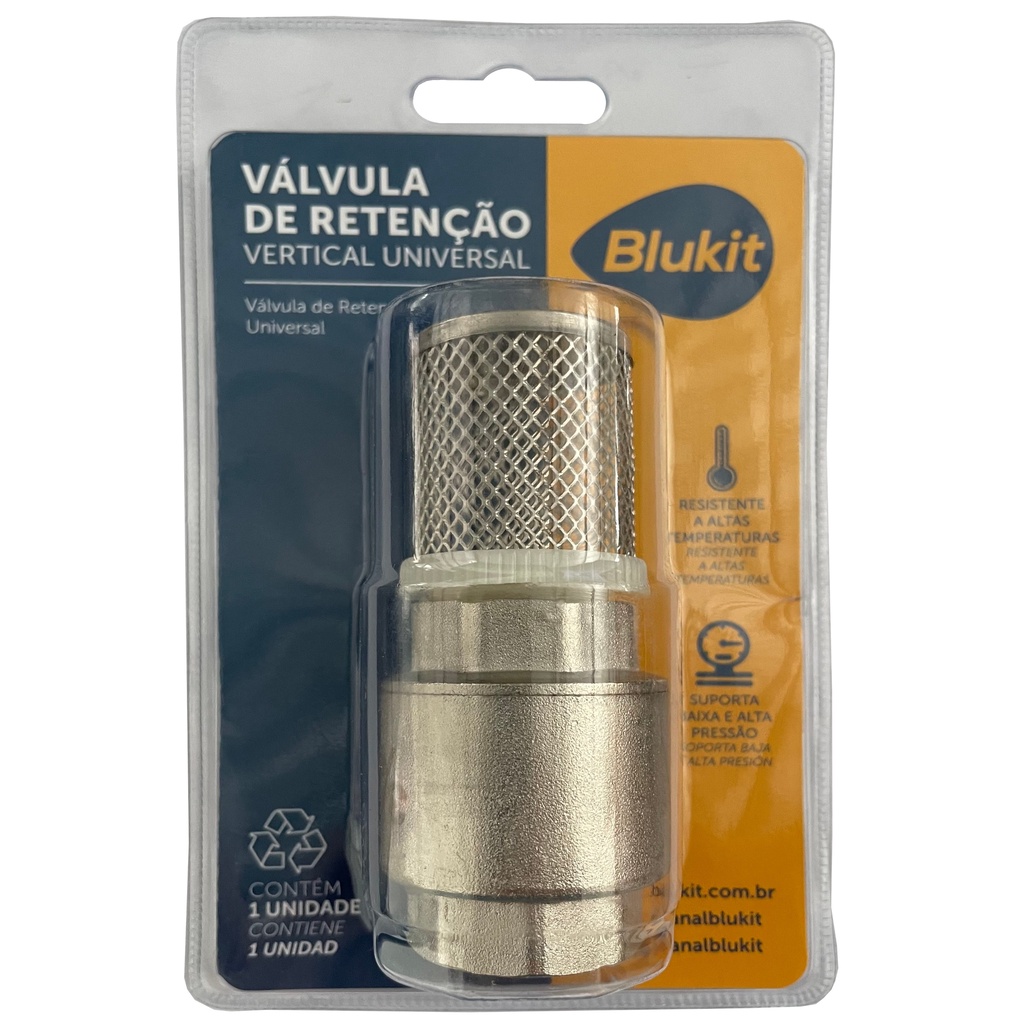 Válvula de Retenção Vertical Universal 3/4" com Filtro de Tela Blukit ...