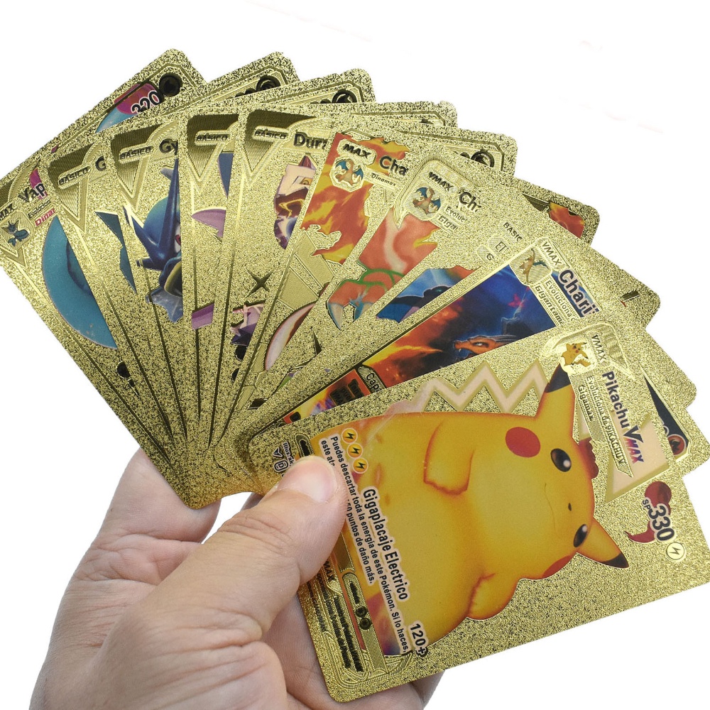 Cartas De Pokémon Ouro Metal Vmax Gx Vstar Cartão Espanhol Inglês ...