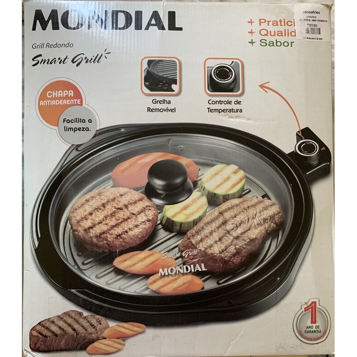 Panela Elétrica Grill Mondial Redondo - Smart Grill | Shopee Brasil
