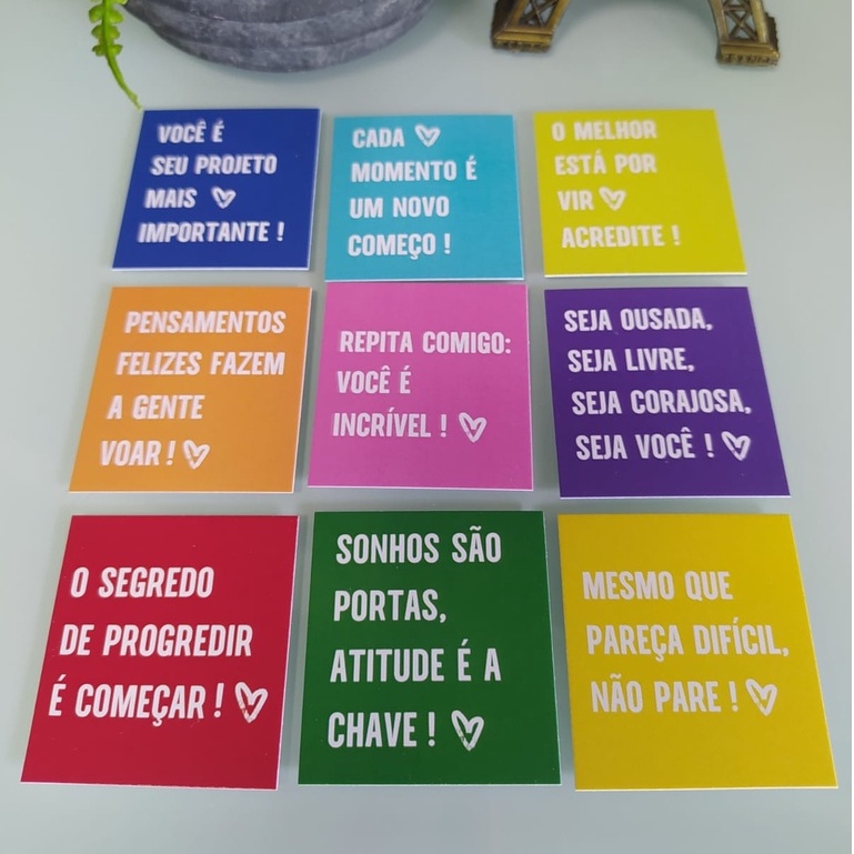 KIT com 27 un Cartões com frases motivacionais | cartão cliente ...
