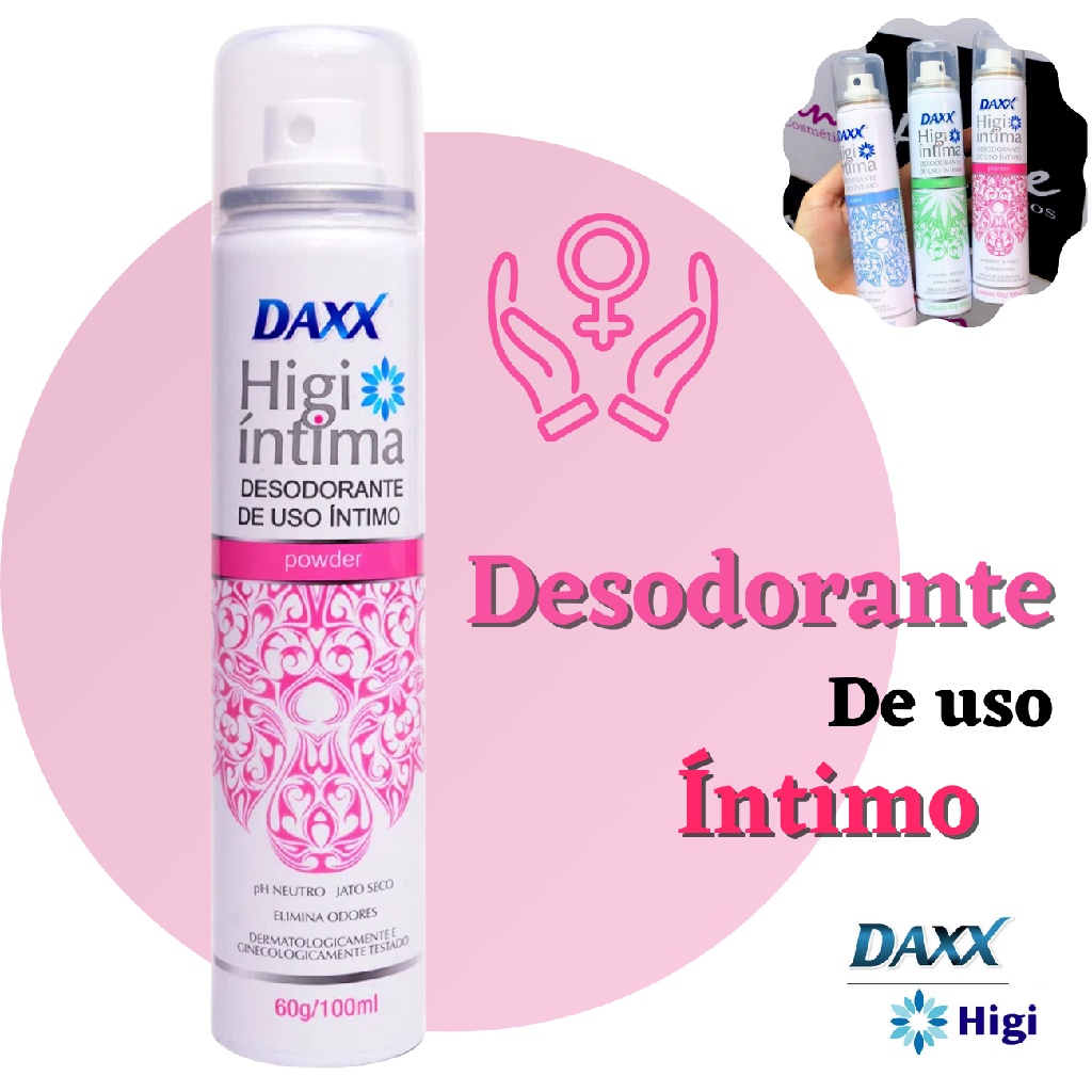 Desodorante Intimo Daxx Higi Perfume Mulher Intima Powder 100ml / 60g ...