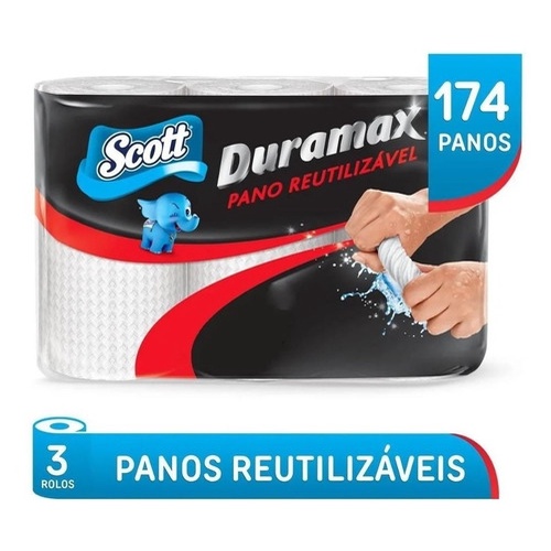 Papel Toalha Multiuso Reutilizável Scott Duramax Com 3 Rolos | Shopee ...
