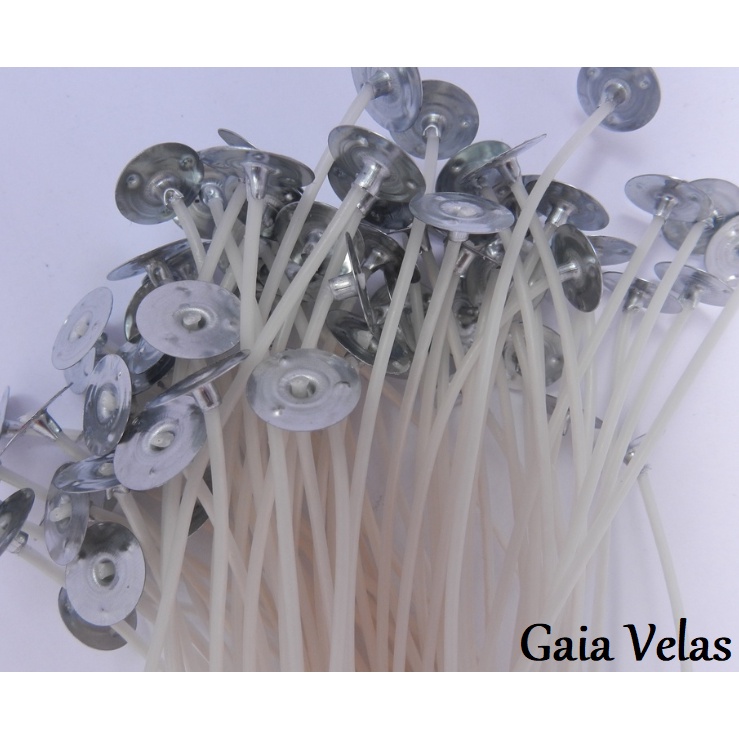 Kit 100 Pavio para vela artesanal e vela Votiva- 17 cm ( montado com ...