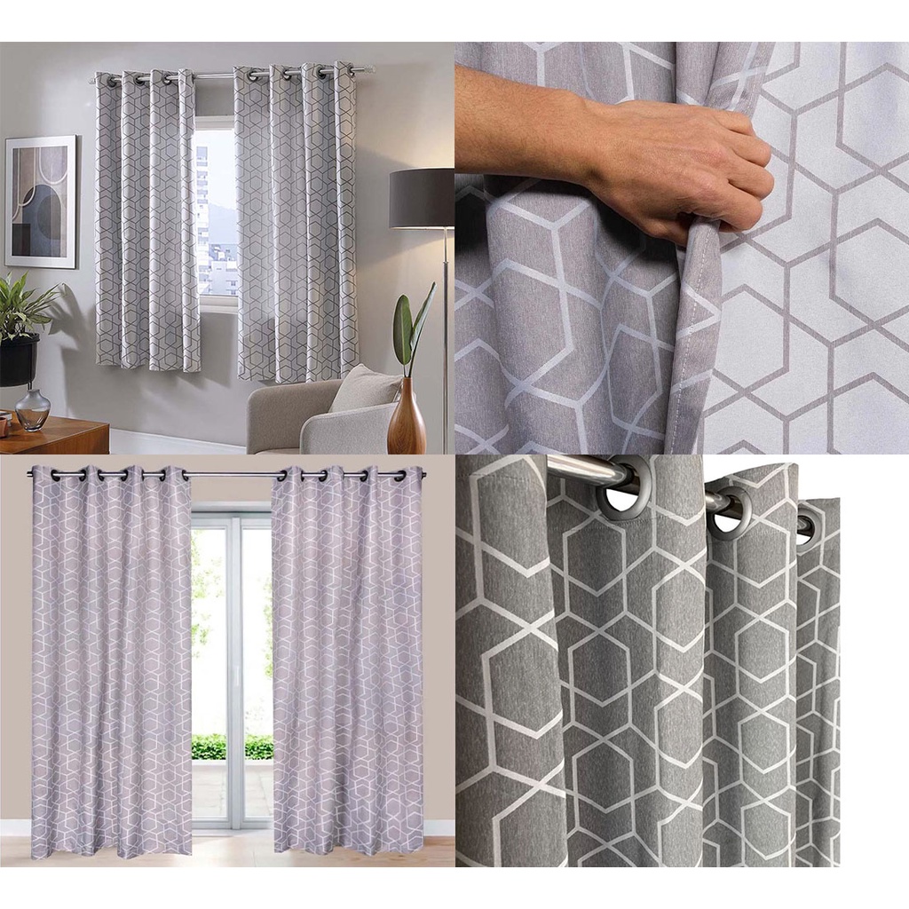 Cortina Bella Janela Rustica Geometrica 2,60m x 1,70m Panamá | Shopee Brasil