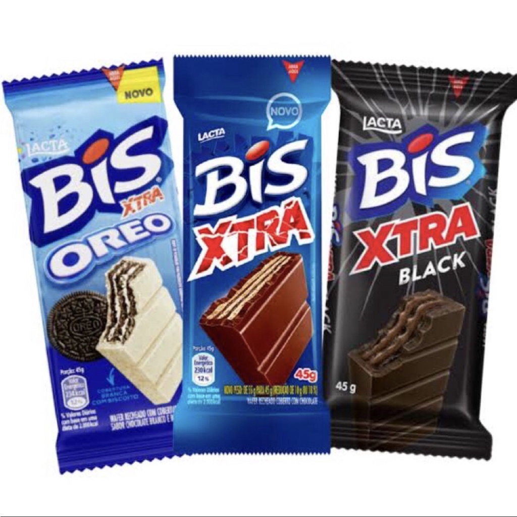 Bis Xtra Oreo Black Original Chocolate Caixa 24 Uni de 45g | Shopee Brasil