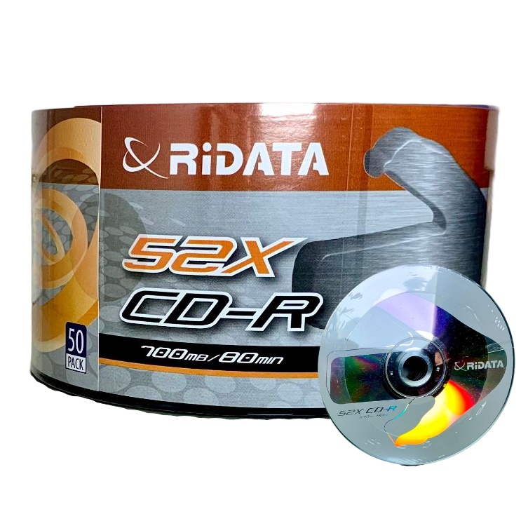 50 Cd-r Ridata Logo 700mb 80minutos 52x Original Ritek | Shopee Brasil