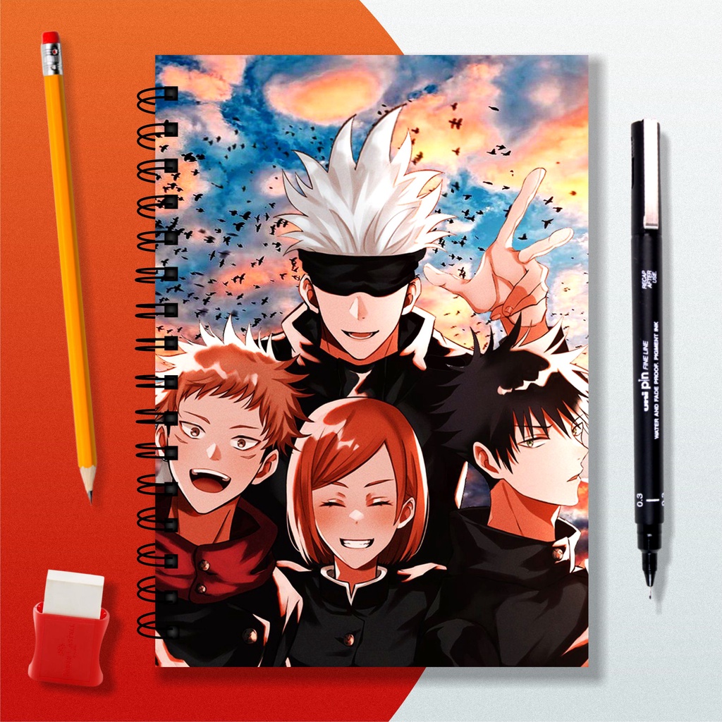 Sketchbook Caderno Desenho Jujutsu Kaisen 140 Págs 70 Folhas 180g ou 100 Págs 50 Folhas 240g ...