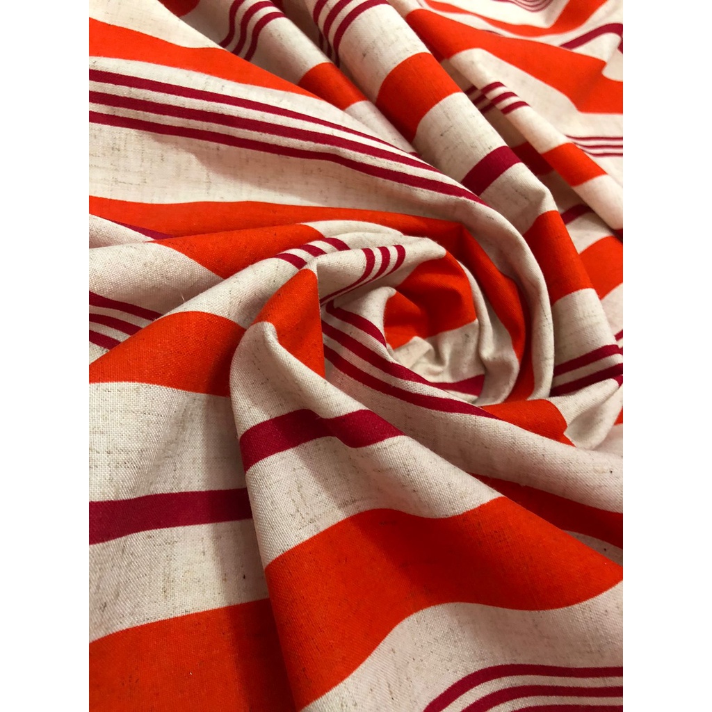 Tecido Linho Estampado Listrado 1 Metro Linho Misto ( 1,00 X 1,40 ...