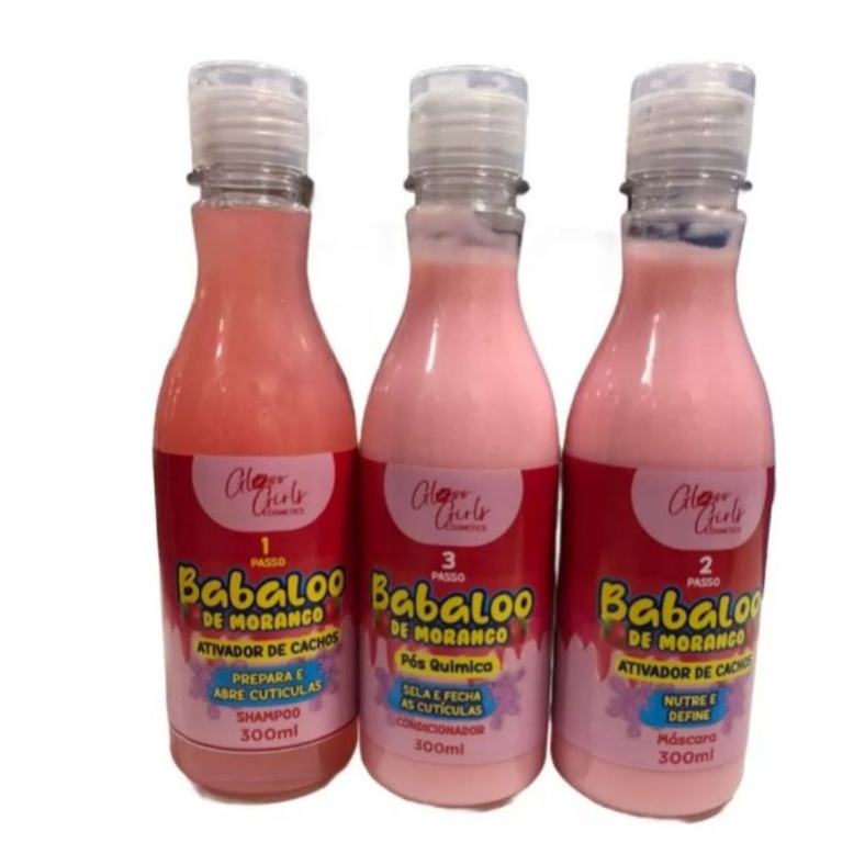 kit capilar Babaloo morango 300ml (3 itens) | Shopee Brasil
