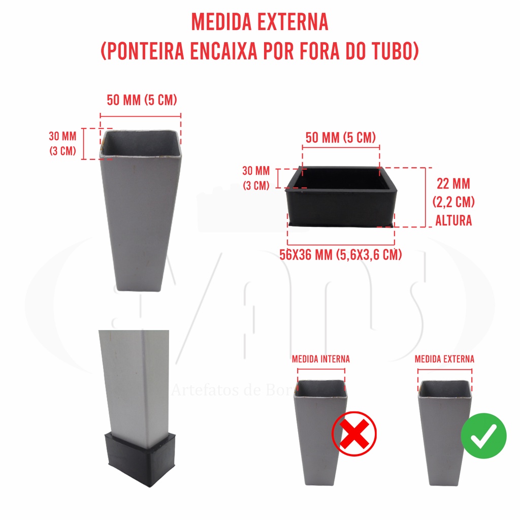 Ponteira Pé Sapata de Borracha Para Cadeira/Mesa 50x30 Externa | Shopee ...