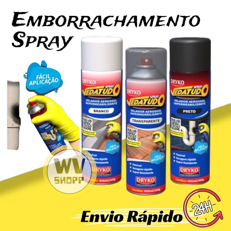 Spray Manta Emborrachada Vedatudo 400ml Vazamentos Reparo Telha Laje ...