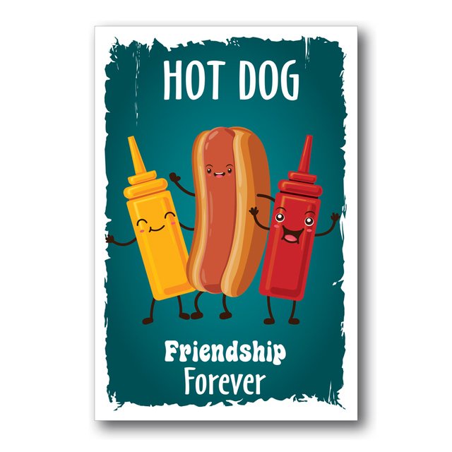 Placa Decorativa MDF 3mm Hot Dog Friends | Shopee Brasil
